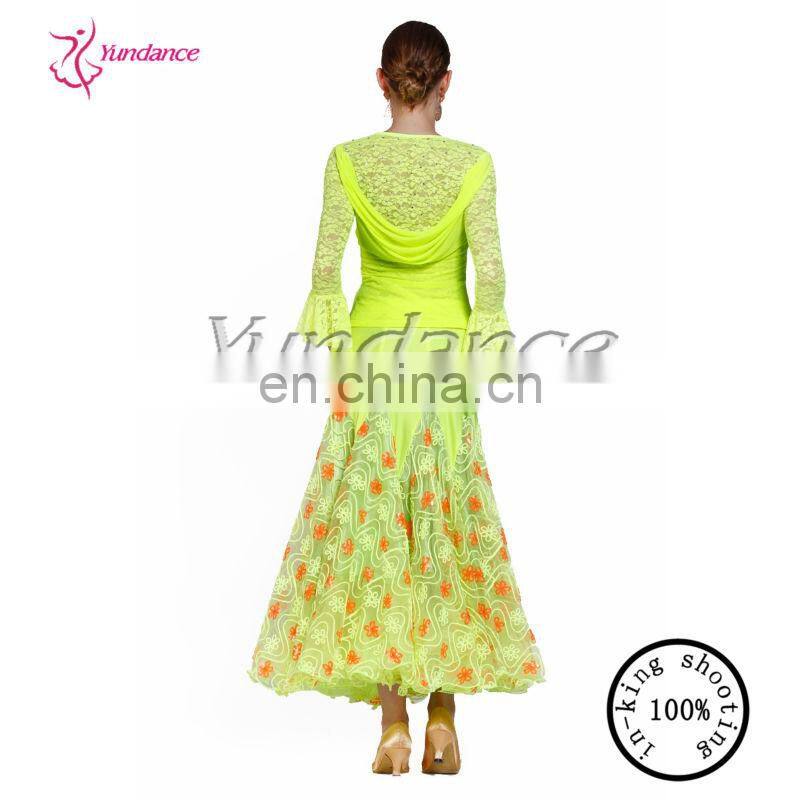 AB031 Beautiful Yellow Dance Full Skirt of Modern practice skirt from ...