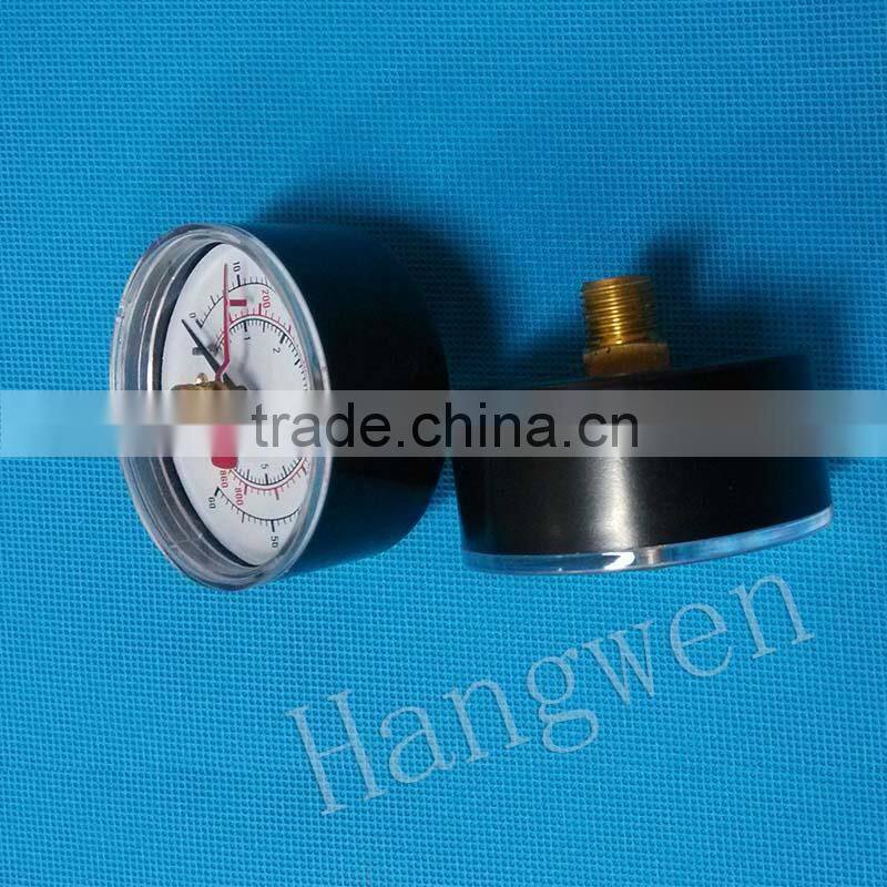 black steel pressure gauge-with maximum insert pointer of Pressure ...