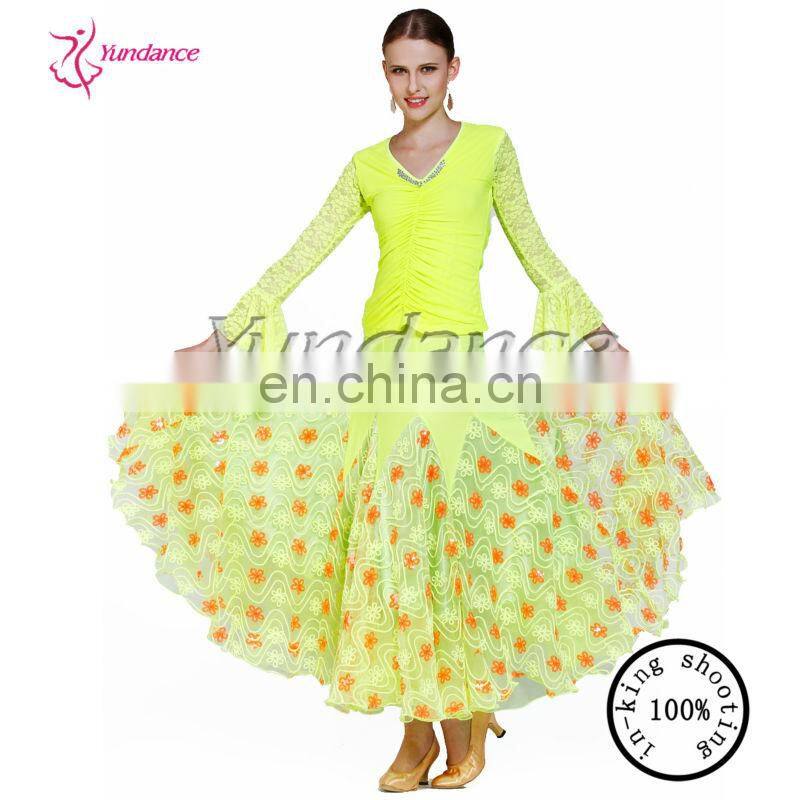 AB031 Beautiful Yellow Dance Full Skirt of Modern practice skirt from ...