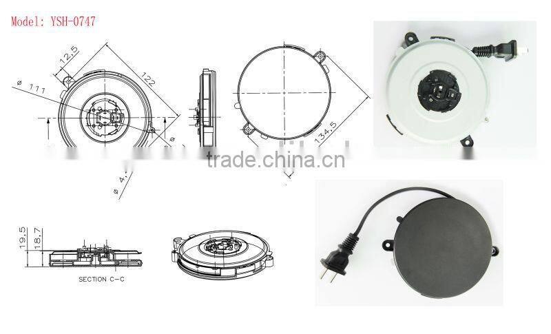 ABS Power Cord Rewinder,Retractable Electrical Cord Recoiler,Mini Cable ...