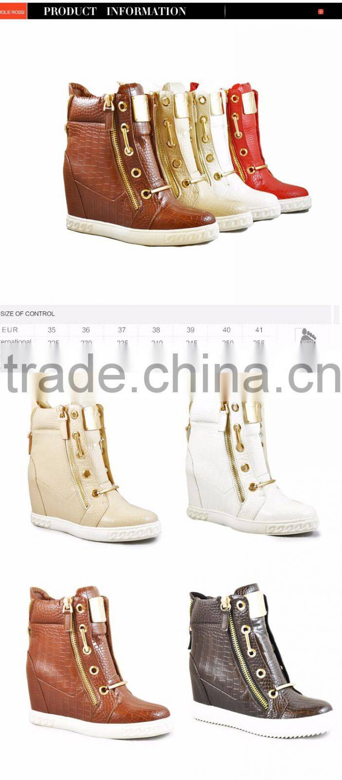Women Height Increase Wedge Sport Shoes,hip Hop High Neck Casual ...