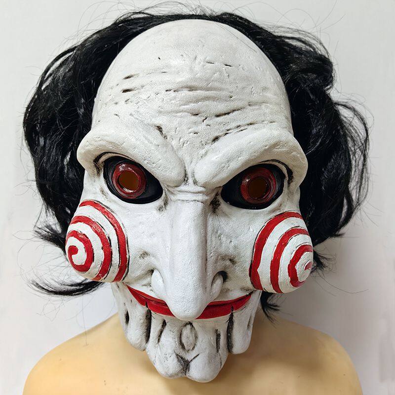 Halloween Saw Latex Mask Creepy Movie Theme Cosplay Man Prank Chainsaw ...