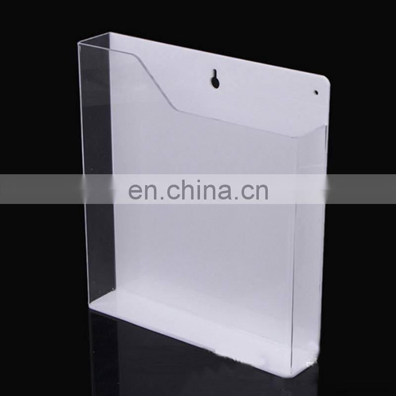 White and clear cuctom A4 wall mount document holder wall mount acrylic ...