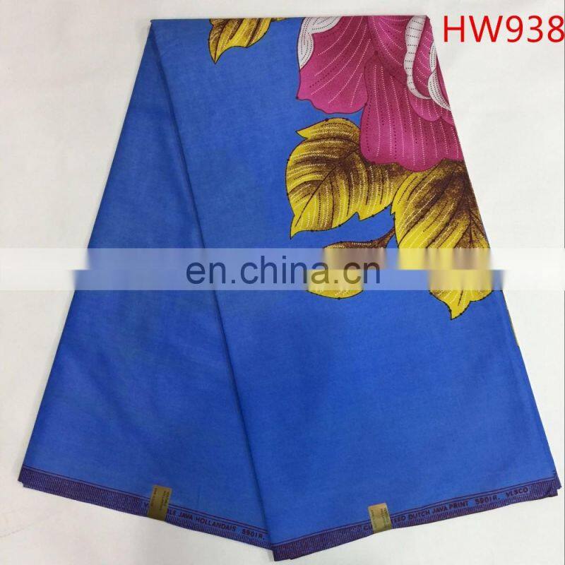 Wholesale super wax java print fabrics african cotton real wax 6 yards ...