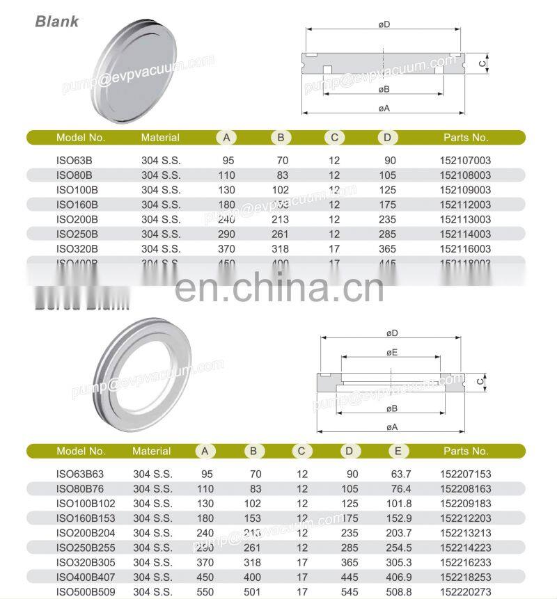 ISO Stainless Steel Vacuum Flanges Vacuum Components Vacuum Pipe ...