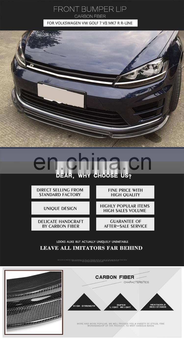 Top quality Carbon Fiber Car Front Bumper Lip for VW GOLF 7 VII MK7 R R ...