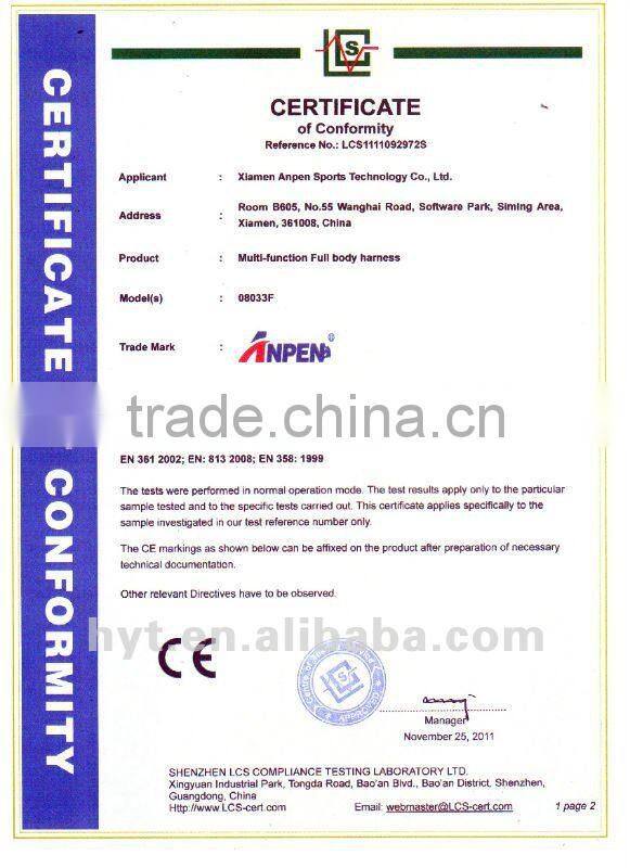 EN 813 EN358 EN361 Fall protection Full body Safety Harness Safety Belt ...