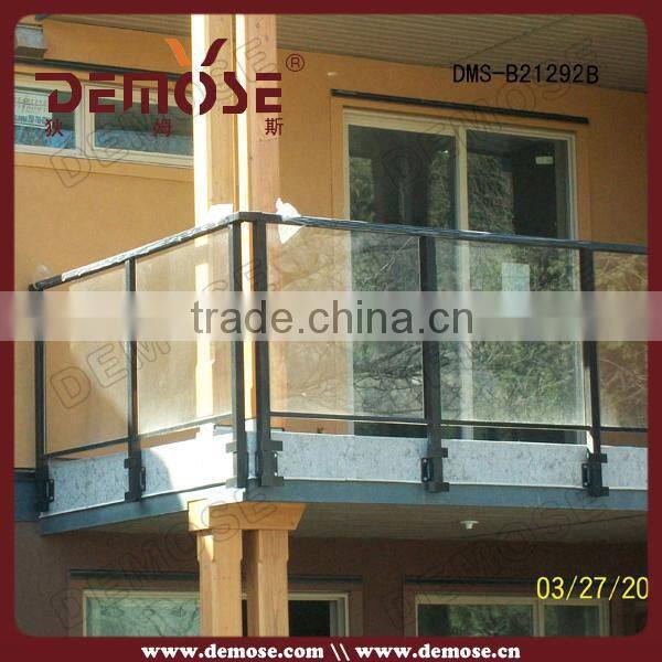 foshan suplier modern design ms pipe railing frosted glass railings ...