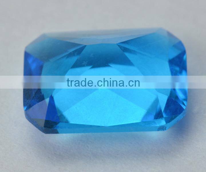 Blue Octangle Shape Diamond Cut Sapphire Glass Gem Stones for ...