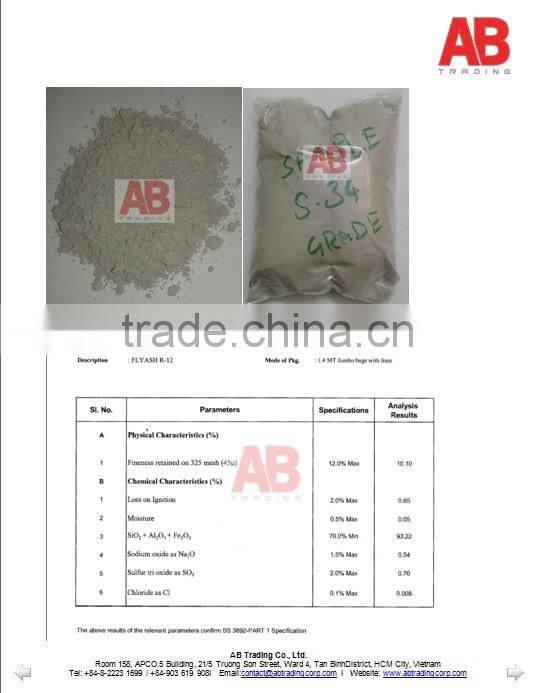 Fly ash ASTM C618 Class F Specification / BS standards Fly ash ...