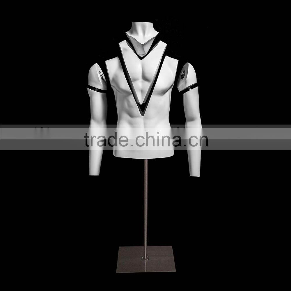 Half Body Men Ghost Mannequin Upper-body Man Removable Fiberglass Male ...