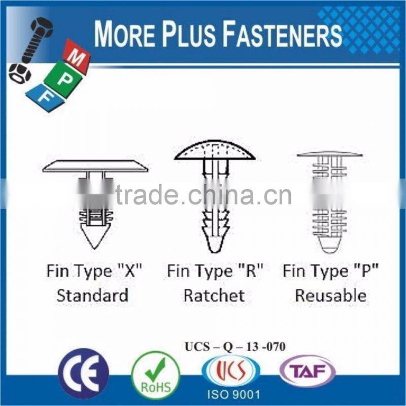 Made in Taiwan Gray Plastic Car Plastic Retainer Trim Fastener Push ...