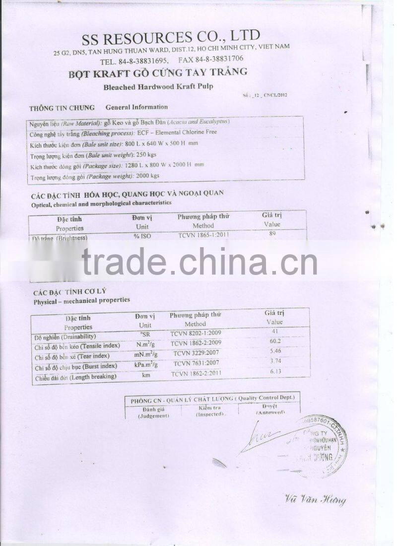 Acacia Bleached hardwood kraft Pulp of Paper and pulp from China ...
