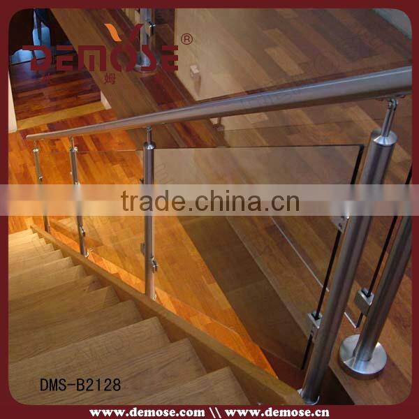 foshan suplier modern design ms pipe railing frosted glass railings ...