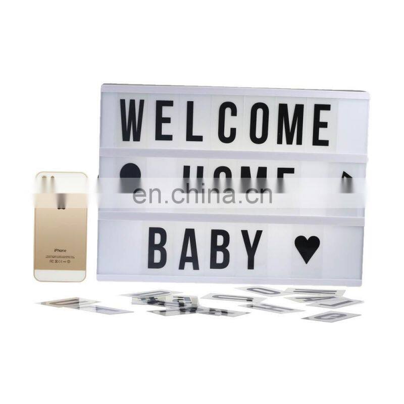 Acrylic Mini LED Light Box With Letters AA Battery Powered USB Cable of ...