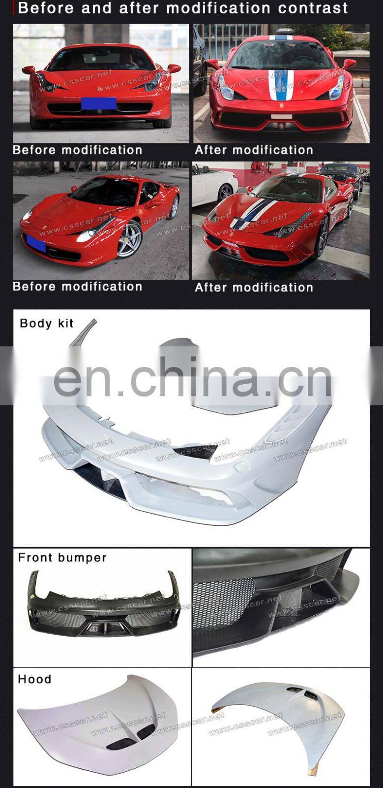 Special Style Fiberglass Material Front Bumper Body Kit Parts Suitable ...