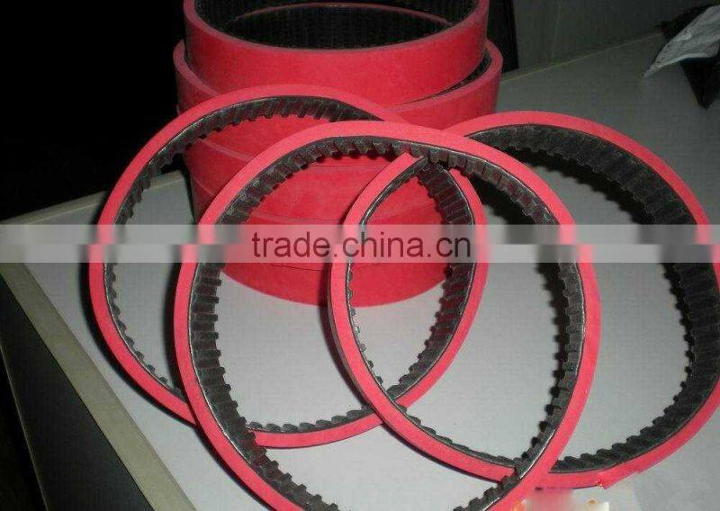 industrial timing belt T5 T10 AT5 AT10 custom made timing belt red rubber coated PU timing belt ...