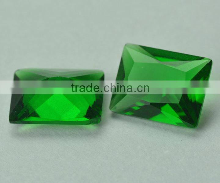 Blue octangle shape diamond cut sapphire glass gem stones for ...