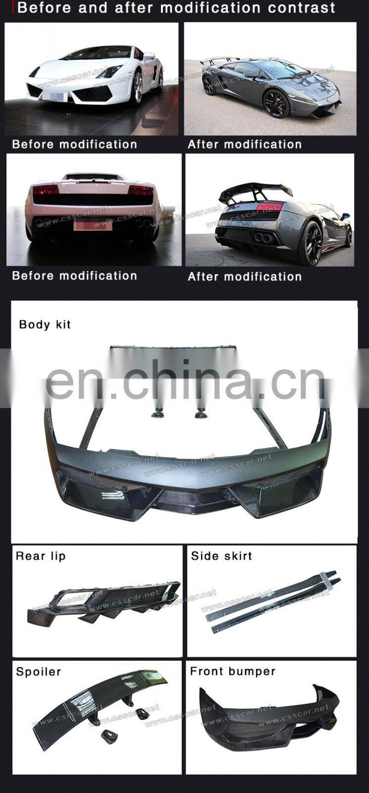 Auto Parts DMC Style Carbon Fiber Body Kits For Lambo Gallardo Lp550 ...
