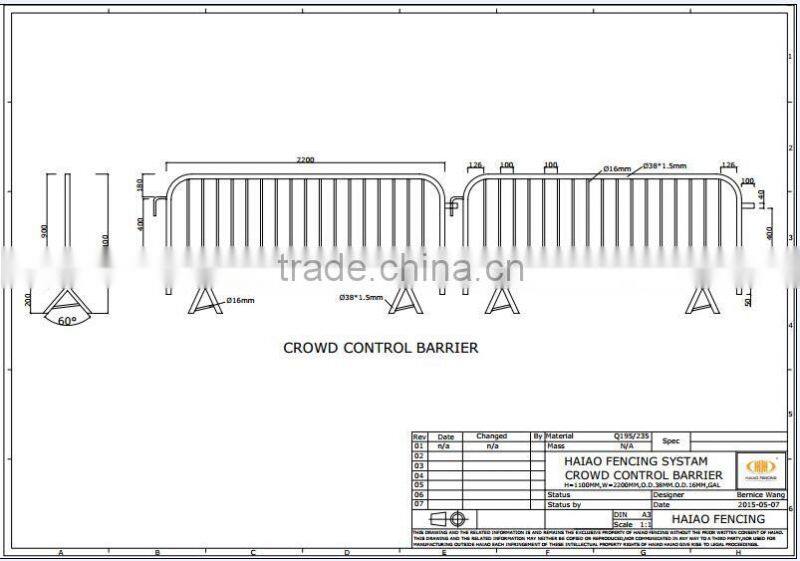 Crowd control barriers drawings - GoldSupplier