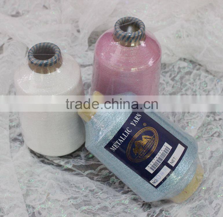 MH type metallic yarn color yarn for knitting pink rainbow blue of MH ...