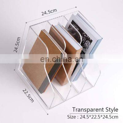 Magazine File Holder with 3 Compartments Acrylic File Organizer for ...