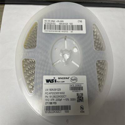 1812B222K302CT Walsin Multilayer Ceramic Capacitors MLCC - SMD/SMT 1812 MLCC X7R 2200 pF, +/- 10 ...