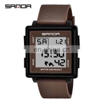 SANDA 363 Men's Japan Sport Watch Digital Square Shape Men Colorful ...