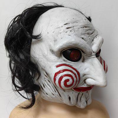 Halloween Saw Latex Mask Creepy Movie Theme Cosplay Man Prank Chainsaw ...
