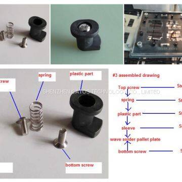 #3 Wide Feet Hold-downs fasteners for locking PCB on Wave solder pallet ...