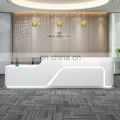 Reception Desk Ekintop White Office Melamine Board Counter Office Front ...