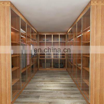 U Shaped Walk in Wardrobe Modern Mirrored Wardrobe Cabinet for Bedroom ...